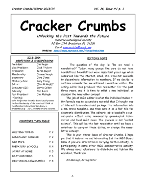 Fillable Online Cracker Crumbs Fax Email Print - pdfFiller