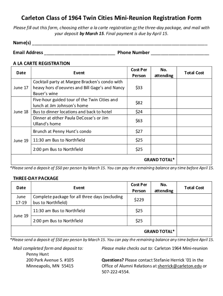 Fillable Online Twin Cities Mini Registration Form Fax Email Print ...