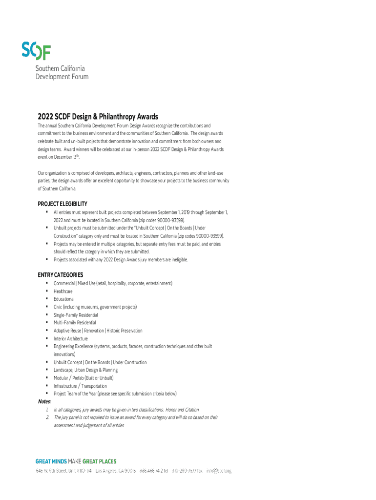 Fillable Online SCDF - Design Awards Submittal Instructions Fax Email ...