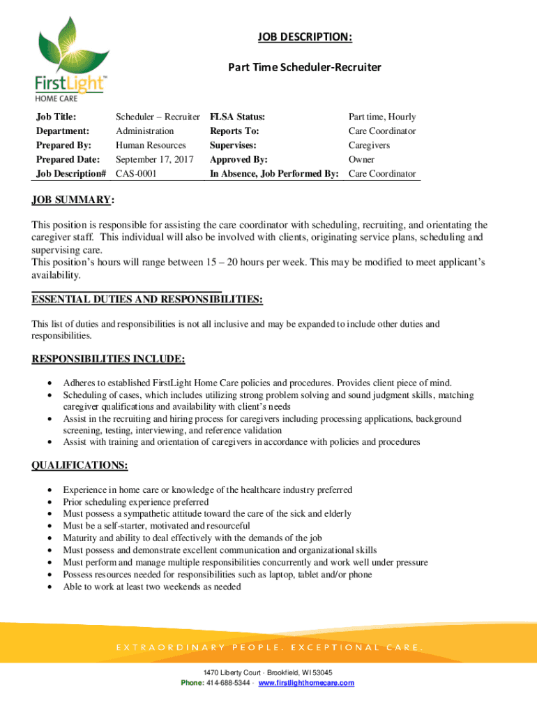 Fillable Online Top 5 HR Job Descriptions and Sample Templates Fax ...