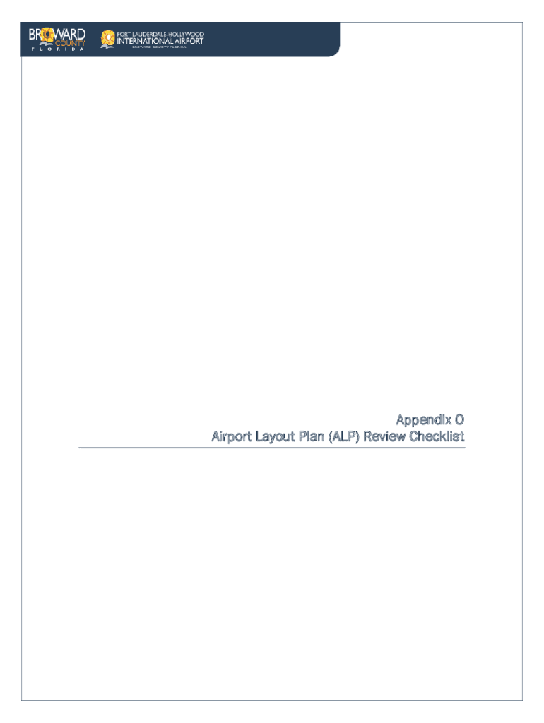 Fillable Online Appendix O Airport Layout Plan (ALP) Review Checklist ...