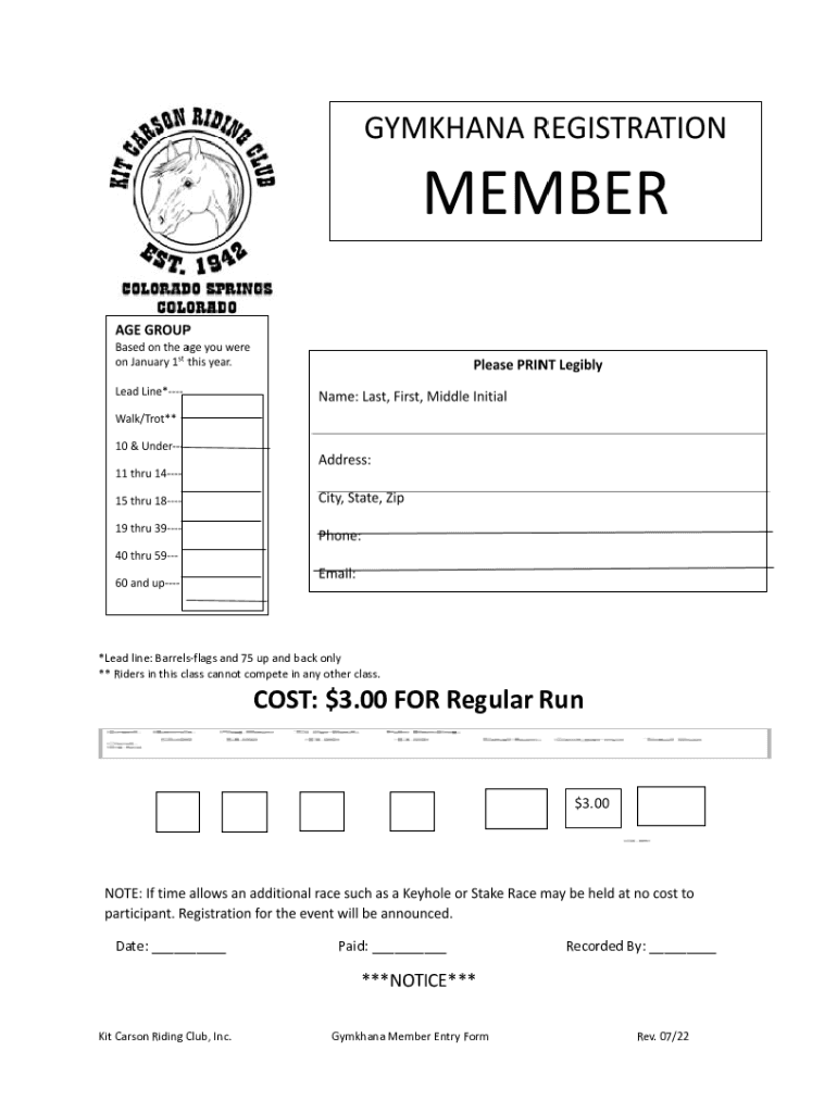 Fillable Online Gymkhana Member Registration Form.docx Fax Email Print - pdfFiller