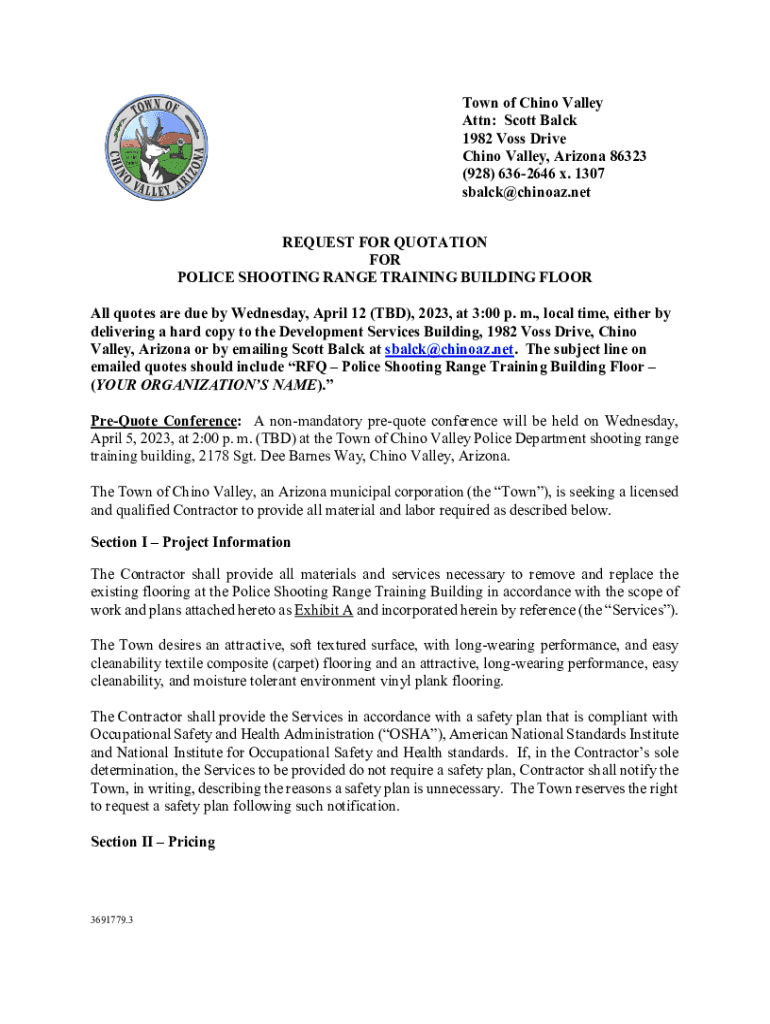 Fillable Online Request For Quotation Aquatic Center Floor Fax Email ...