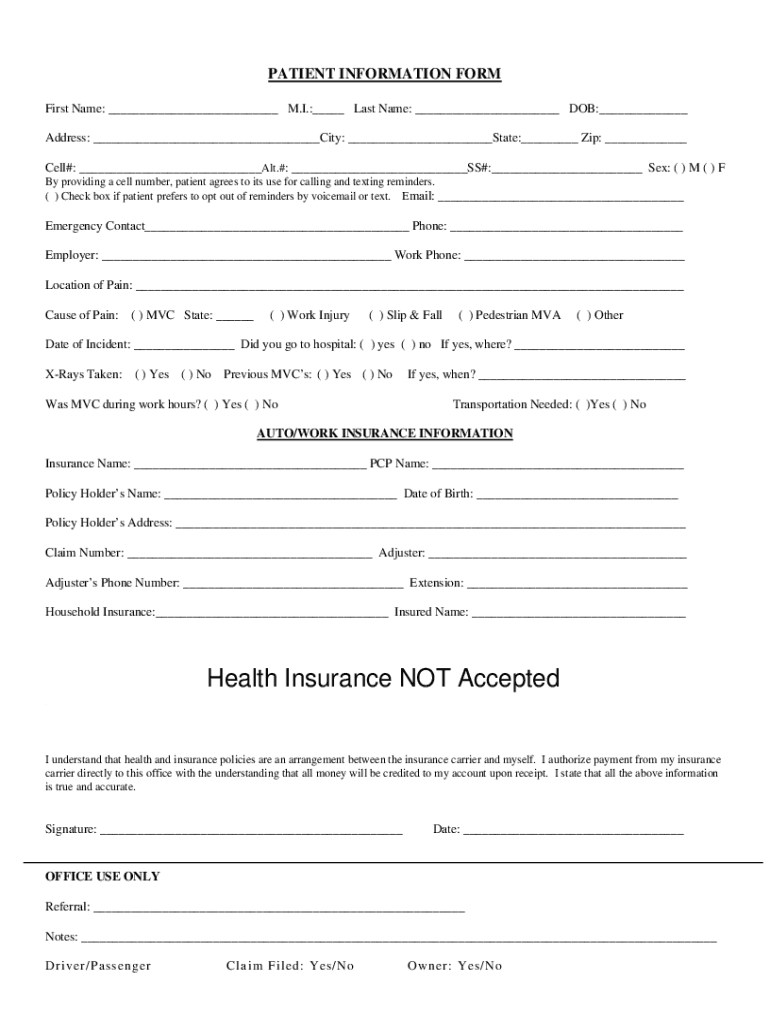 Fillable Online patient contact form Fax Email Print - pdfFiller