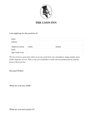 Fillable Online Lyon Application Form Fax Email Print - pdfFiller