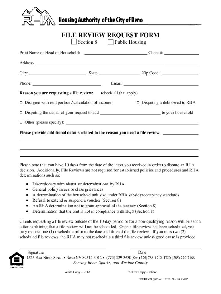 Fillable Online FILE REVIEW REQUEST FORM Fax Email Print - pdfFiller