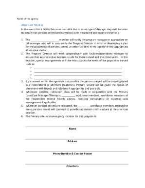 Fillable Online COOP Plan Template Fax Email Print - pdfFiller