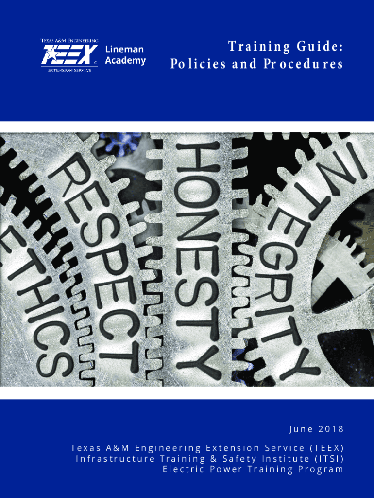 Fillable Online EPP700 TEEX Lineman Academy Training Guide Policies and ...