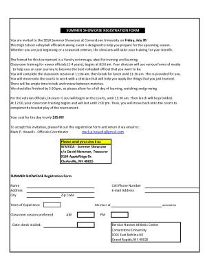 Fillable Online SUMMER SHOWCASE REGISTRATION FORM Fax Email Print - pdfFiller