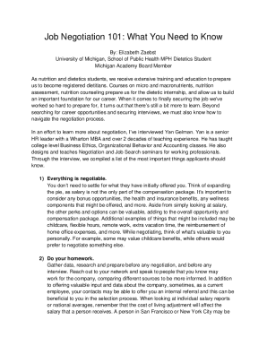 Fillable Online Job Negotiation 101: What You Need to Know Fax Email ...
