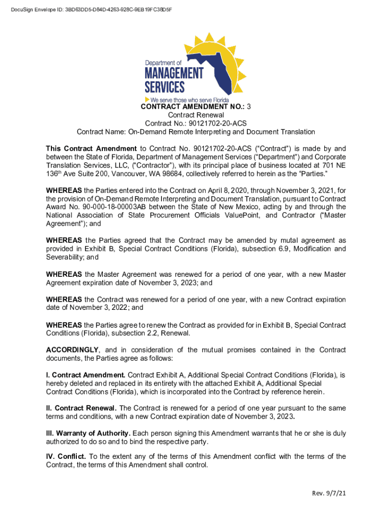 Fillable Online residential rental contract renewal andor amendment ...