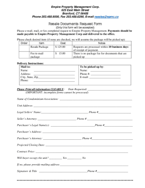 Fillable Online Resale request form NO expedited.doc Fax Email Print ...