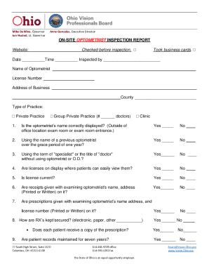 Fillable Online on-site optometrist inspection report Fax Email Print ...