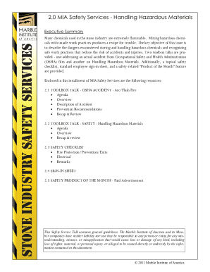Fillable Online 2.0 MIA Safety Services - Handling Hazardous Materials ...