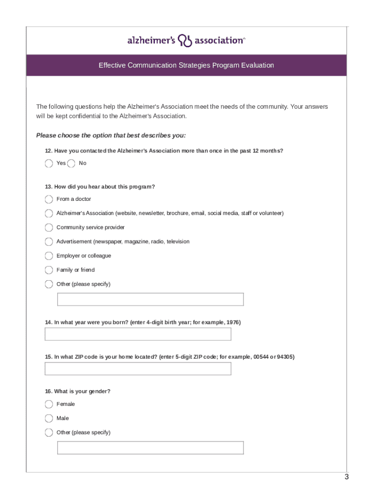 Fillable Online Effective Communications Strategies Survey. Effective ...