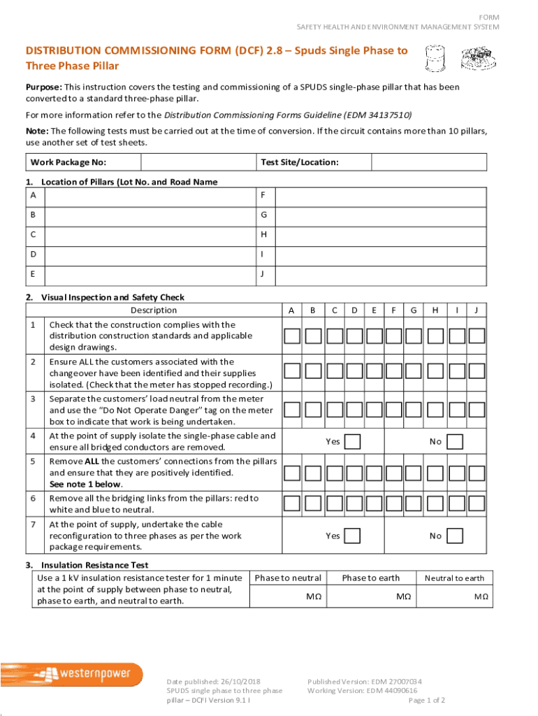 Fillable Online Distribution Commissioning Form 2.8 Fax Email Print ...