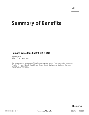 Fillable Online Your 2023 Summary of Benefits- Humana Value Plus H5619 ...