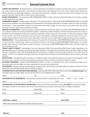 Fillable Online General Consent & Authorization Form Fax Email Print ...