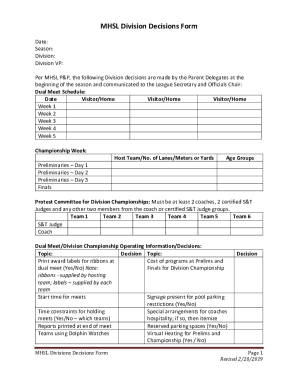 Fillable Online MHSL Division Decisions Form Fax Email Print - pdfFiller