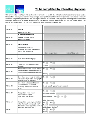 Fillable Online StanDarD MEDIcal InForMatIon ForM For aIr travEl Fax ...