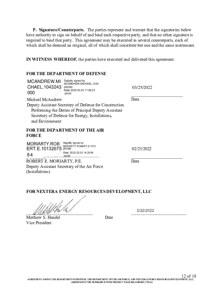 Fillable Online 20210823 Hubbard II Wind Project Mitigation Agreement ...