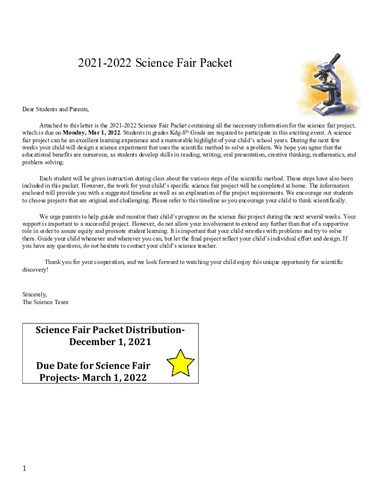 Fillable Online Science Fair Project Display Board Guide Fax Email ...