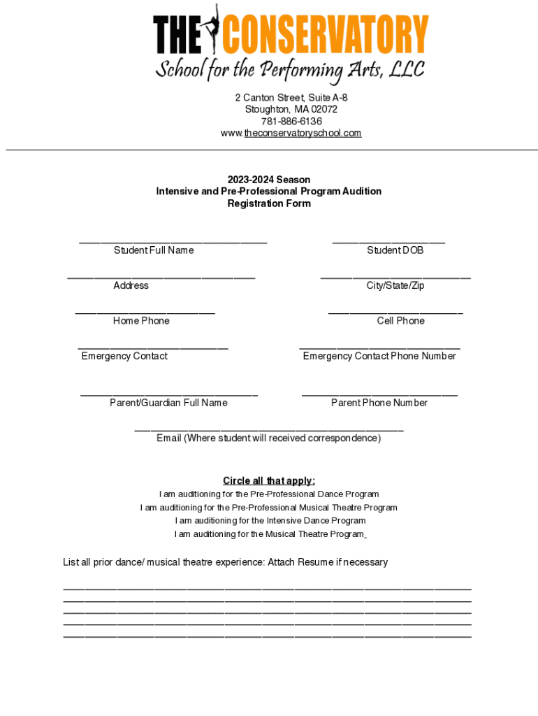 Fillable Online The Conservatory SchoolNorth Palm Beach / Homepage Fax Email Print - pdfFiller