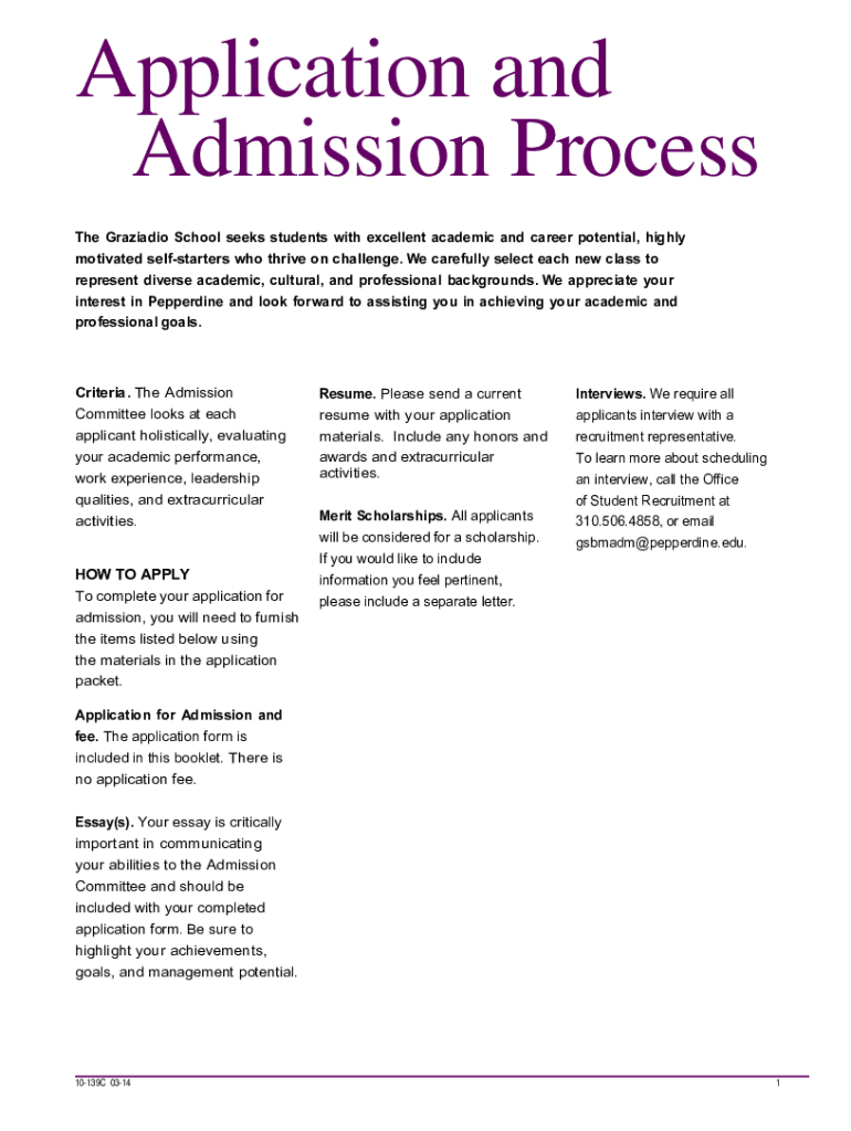 Fillable Online bschool pepperdine Application and Admission Process - PDF Free Download Fax ...