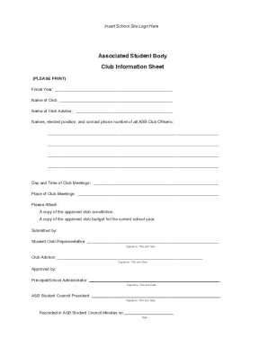 Fillable Online Brawley Union High School Associated Student Body (ASB ...