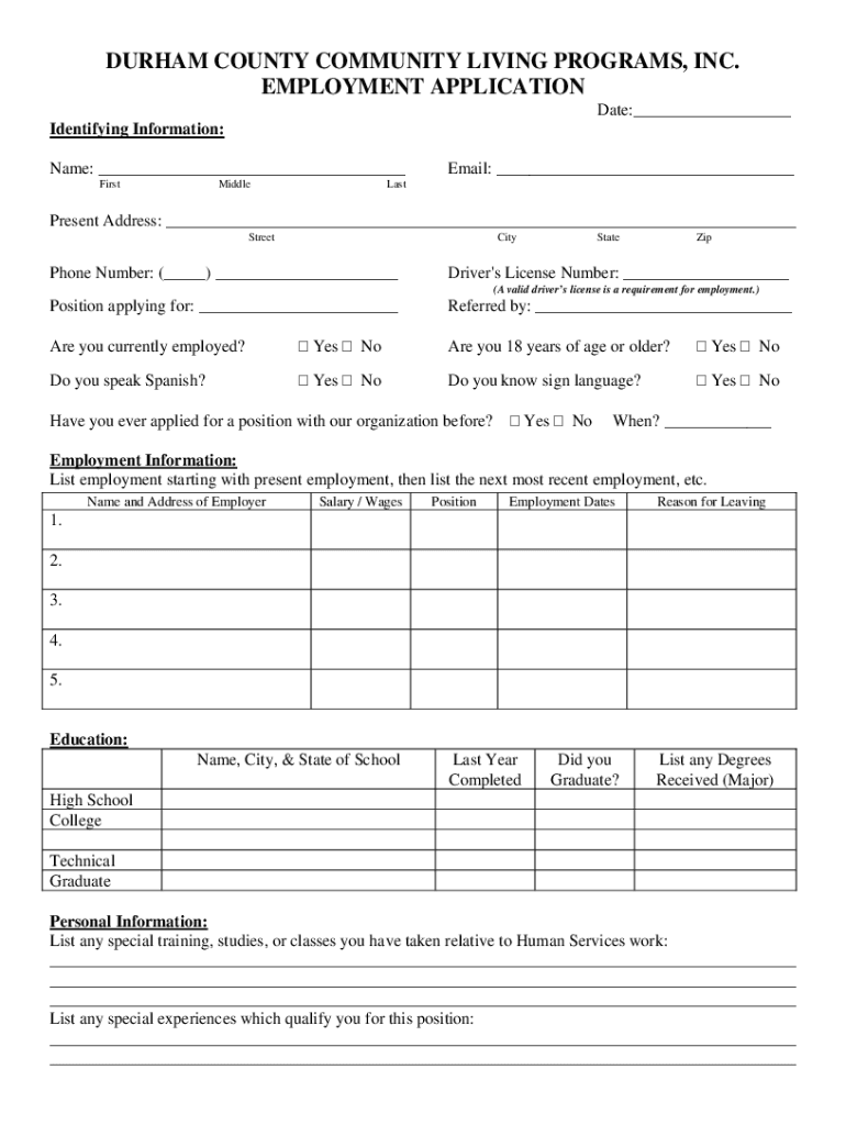 Fillable Online Application for Employment Rev 0815 Fax Email Print - pdfFiller