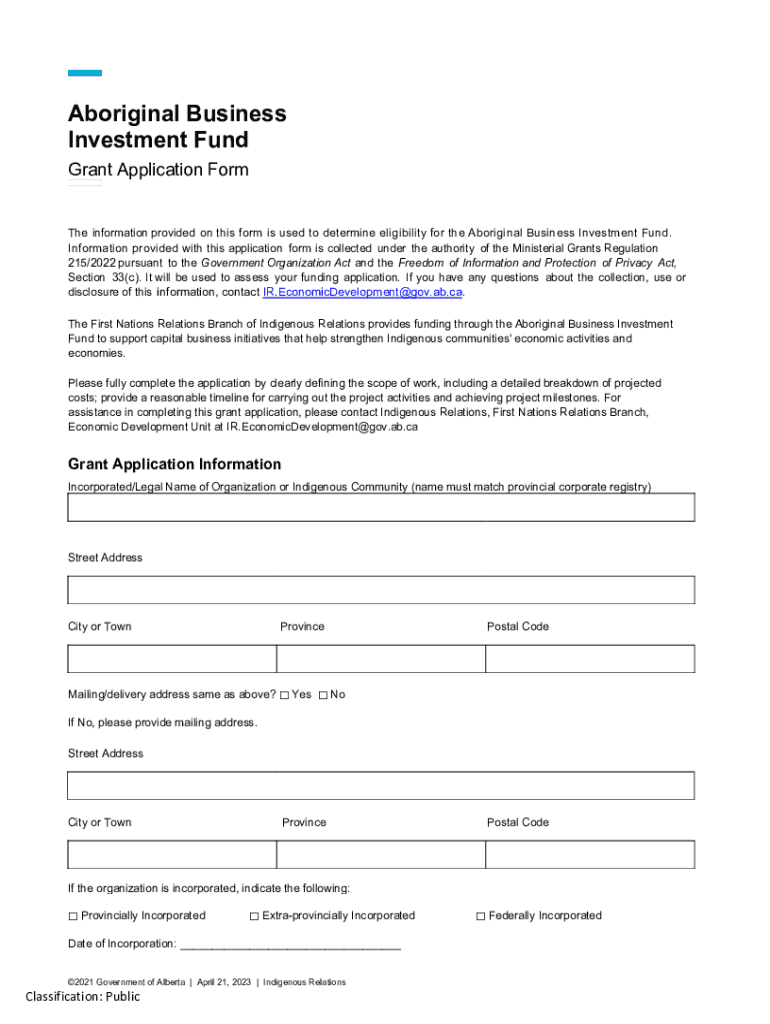 Fillable Online ABIF Application Form 2023-24. Aboriginal Business ...
