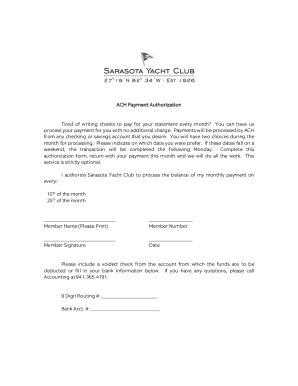 Fillable Online ACH Payment Authorization.doc Fax Email Print - pdfFiller