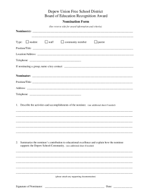 Fillable Online Board of education Recognition Form.docx Fax Email ...