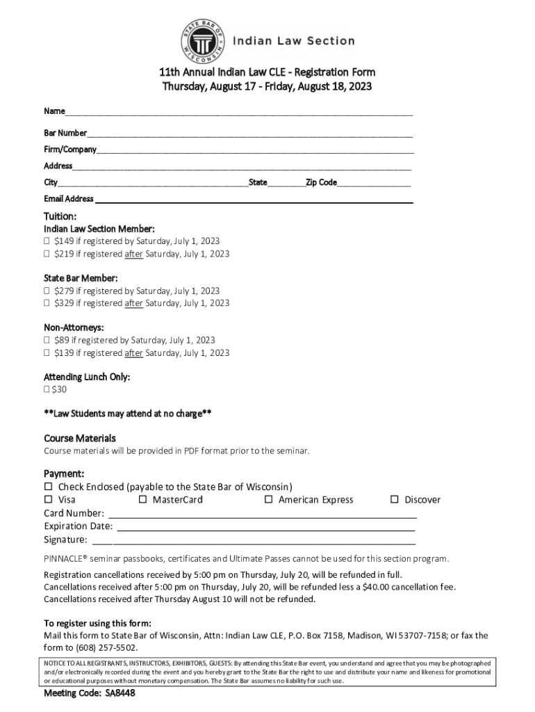 Fillable Online marketplace wisbar 11th Annual Indian Law CLE - Wisbar Marketplace - Product Fax ...