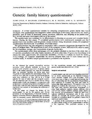 Fillable Online Genetic family history questionnaire Fax Email Print ...