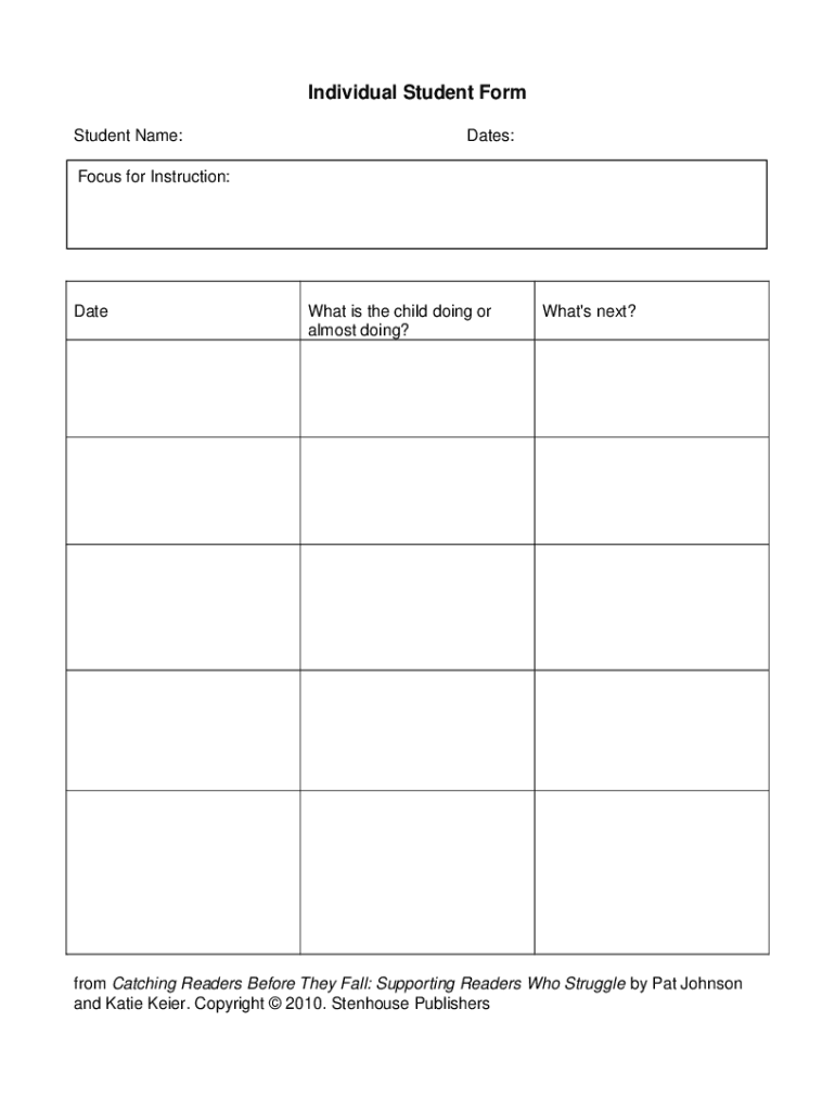 Fillable Online Individual Student Form Fax Email Print - pdfFiller