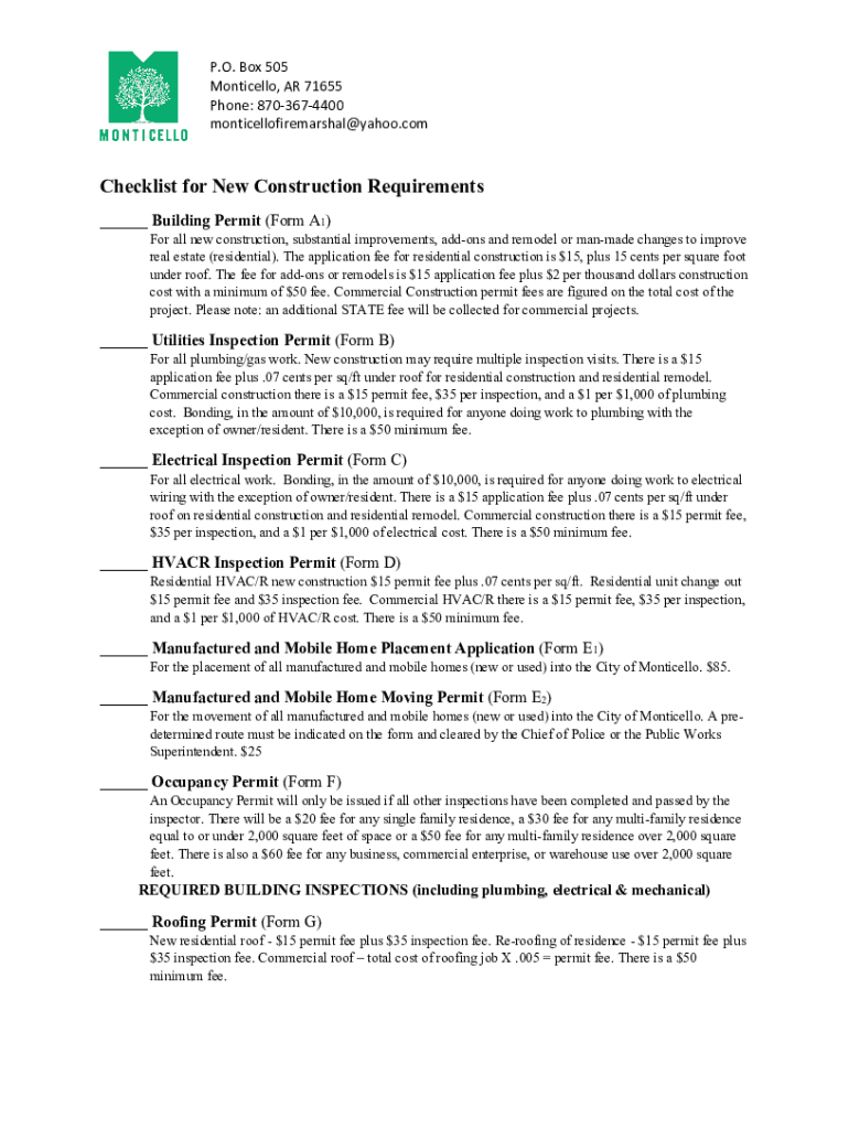 Fillable Online Forms, Applications and Checklists Fax Email Print ...
