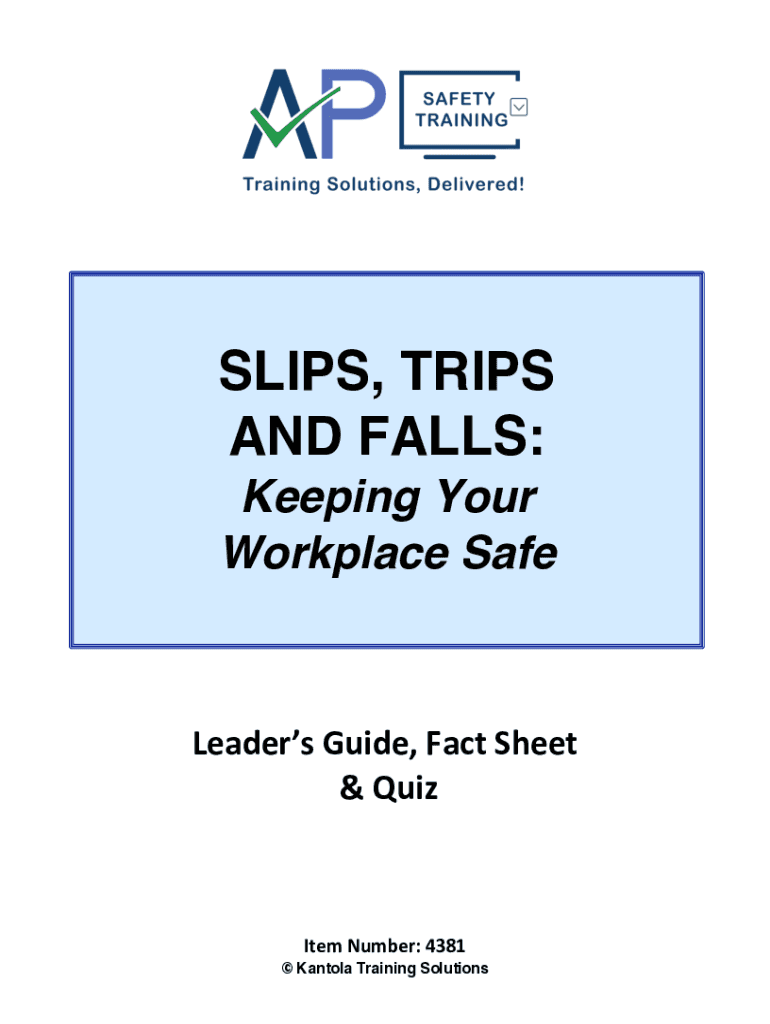 Fillable Online Slip Trip and Fall Fact Sheet Fax Email Print - pdfFiller