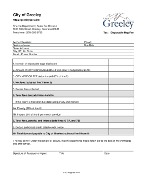 Fillable Online Disposable Bag Fee Return Form Fax Email Print - pdfFiller