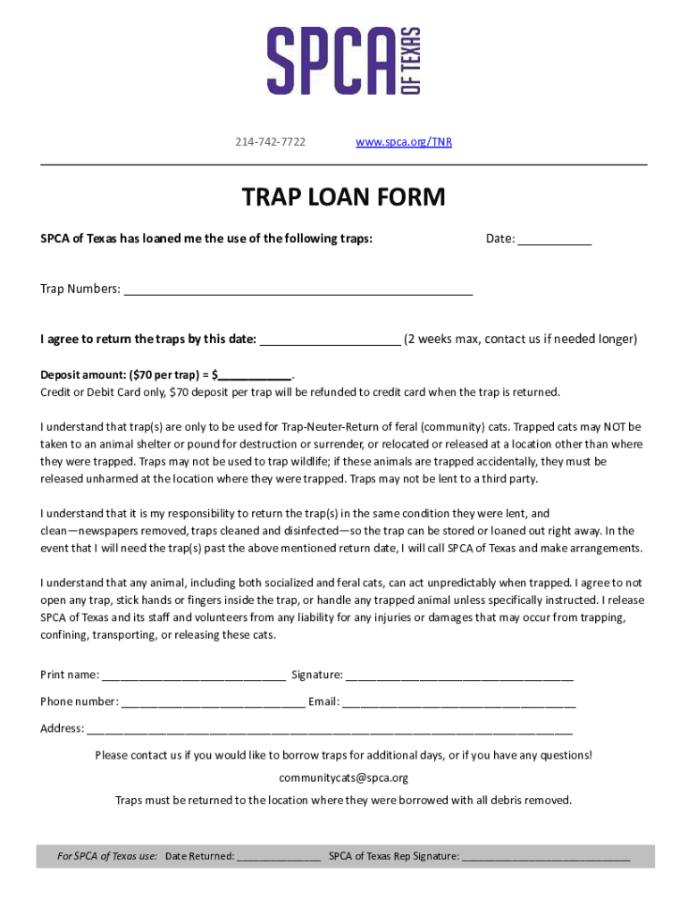 Fillable Online Trap-Loan-Form.docx Fax Email Print - pdfFiller