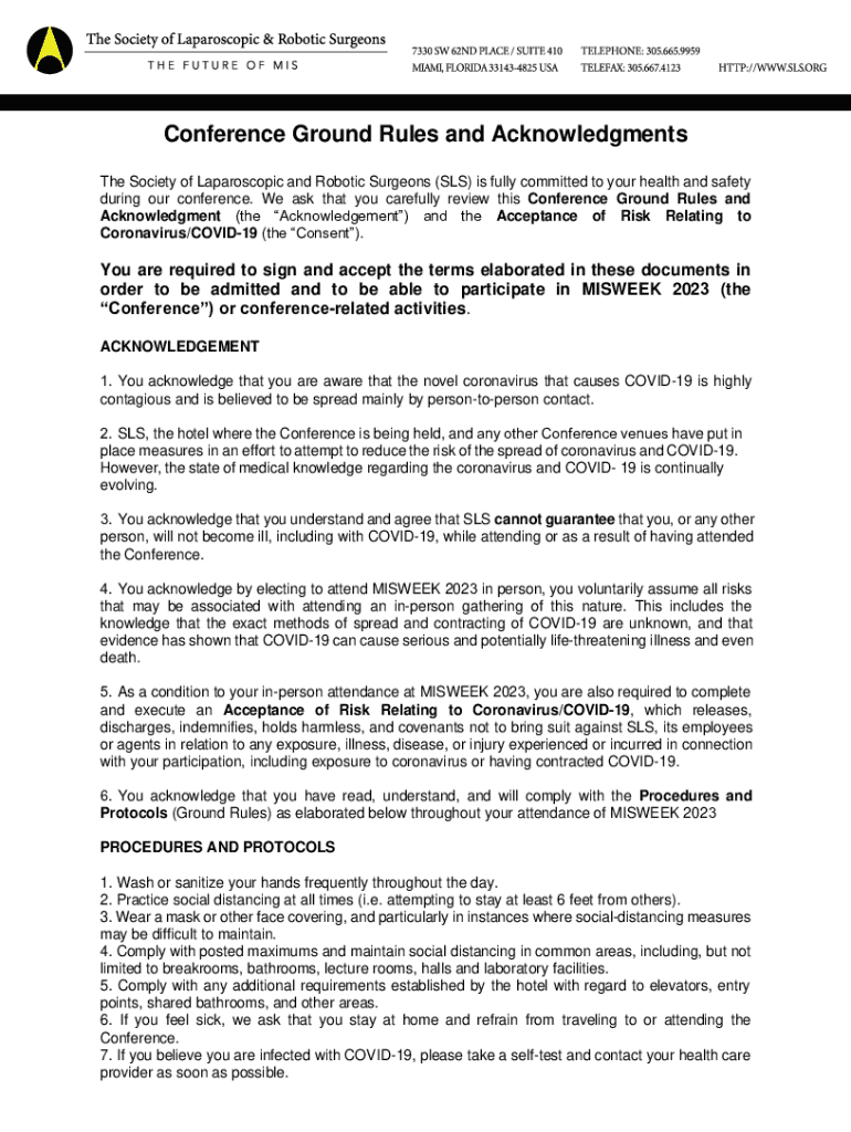 Fillable Online Conference Ground Rules and Acknowledgments Fax Email ...