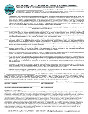 Fillable Online liability release and assumption of risk agreement - Atlantis ... Fax Email ...