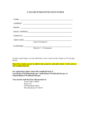 Fillable Online E-Search Registration Form Fax Email Print - pdfFiller