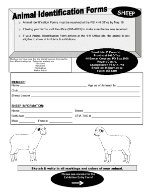 Fillable Online Dairy ID form and Ex. Entry.pub Fax Email Print - pdfFiller