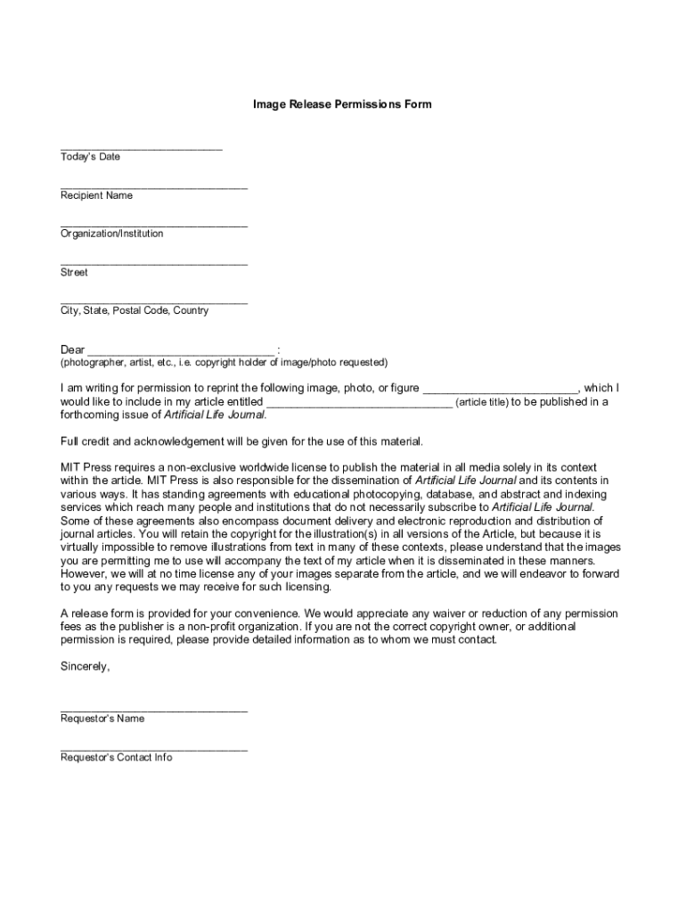 Fillable Online Image Release Permissions Form Fax Email Print - pdfFiller