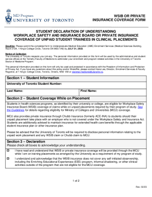Fillable Online WSIB OR PRIVATE INSURANCE COVERAGE FORM ... Fax Email ...