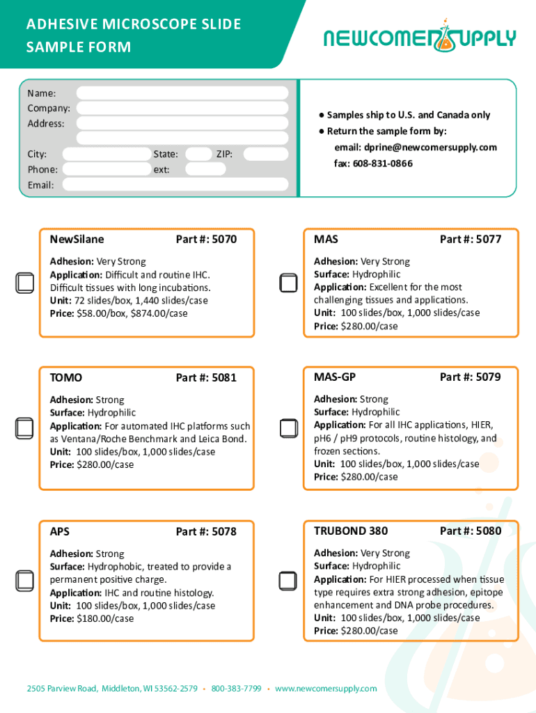 Fillable Online Aminoalkylsilane Slide Adhesive - Technical Memo Fax Email Print - pdfFiller