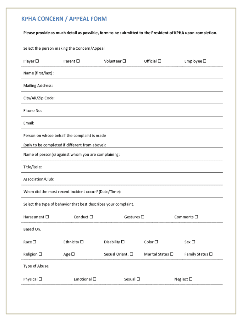 Fillable Online Appeals & Grievances Form - For Providers Fax Email Print - pdfFiller