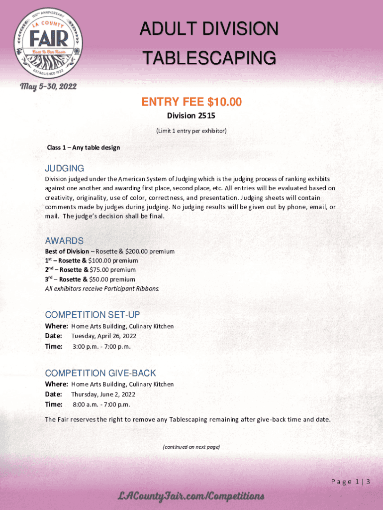 Fillable Online Preserved Foods (Adult) COMPETITIVE EXHIBITS Fax Email ...