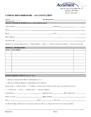 Fillable Online CUSTOM TEST ORDER FORMACCOUNT CLIENT Fax Email Print ...